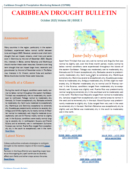 Caribbean Drought Bulletin Vol XII Issue 5 October 2025 – Caribbean ...